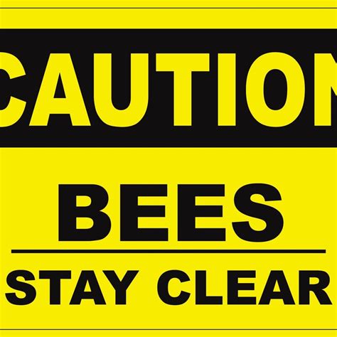 Bee Warning Sign Etsy