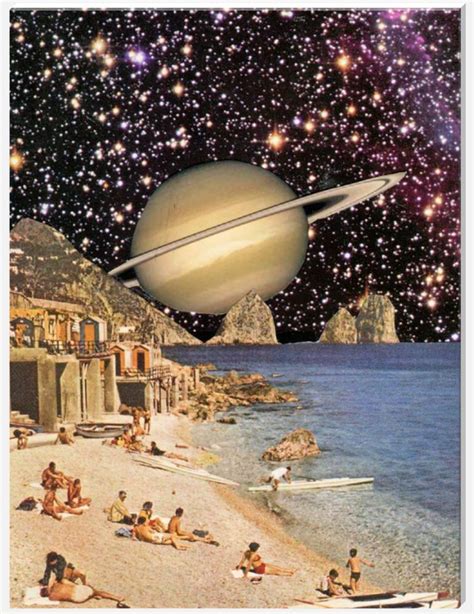 Summer Holiday In Space Canvas Collage By Maya Land Saatchi Art