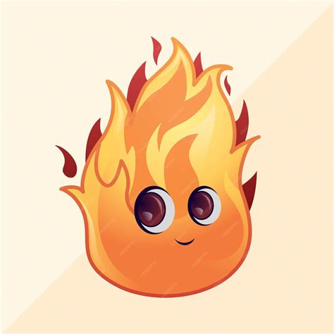 Premium Vector Cute Adorable Fire Flame Element Vector Cartoon