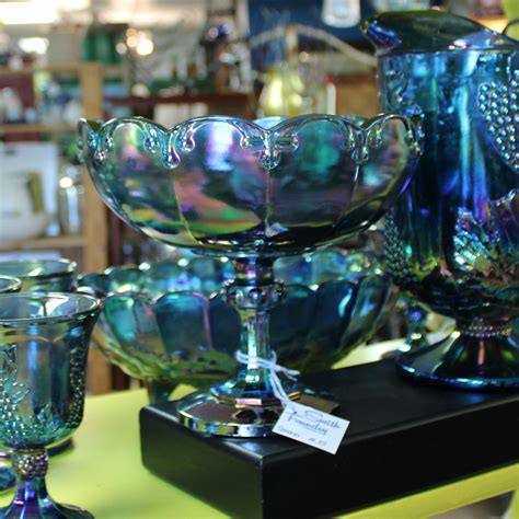 Vintage Indiana Carnival Glass Compote 689 Its Bazaar On 21st Street