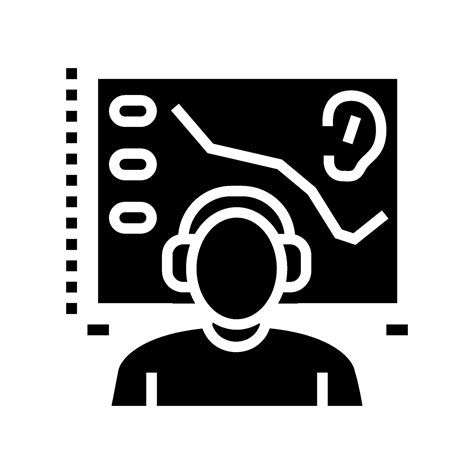 Audiometry Test Audiologist Doctor Glyph Icon Vector Illustration