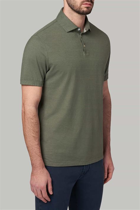 Mens Regular Fit Linen Cotton Jersey Polo Shirt Boggi Milano