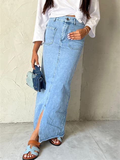 חצאית גינס כיסים אופנת קוקטייל