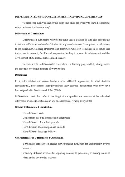 10 13 Differentiated Curriculum To Meet Individual Differences