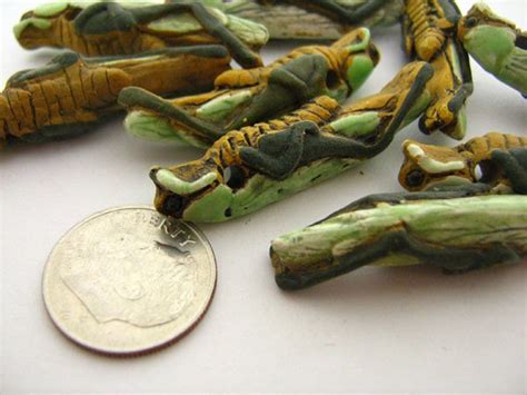 10 Large Grasshopper Beads Peruvian Beads Ceramic Beads Etsy