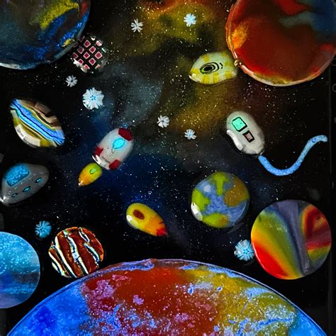 Fused Glass Rainbow Space Scene Buy Online Tabithas Glass Emporium