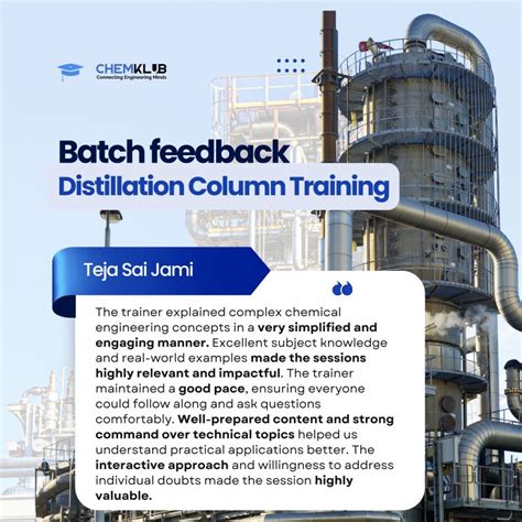 Chemicalengineering Processengineering Distillationcolumn Industrialtraining Chemklub