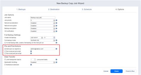 backup copy job wizard options