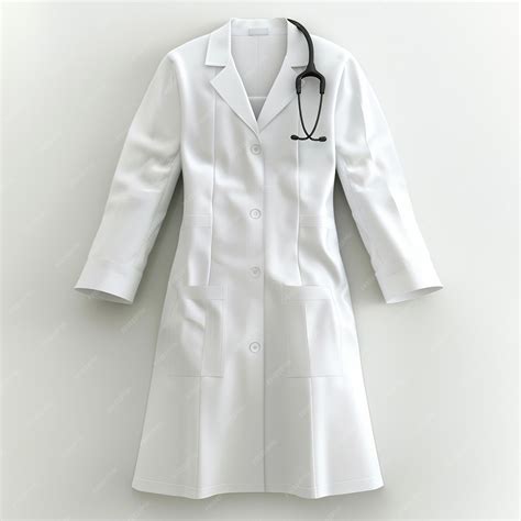 A White Coat With A Stethoscope On It Is Hanging On A Wall Premium Ai