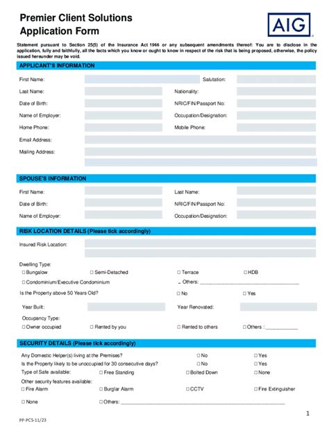 Fillable Online Premier Client Solutions Application Form Fax Email
