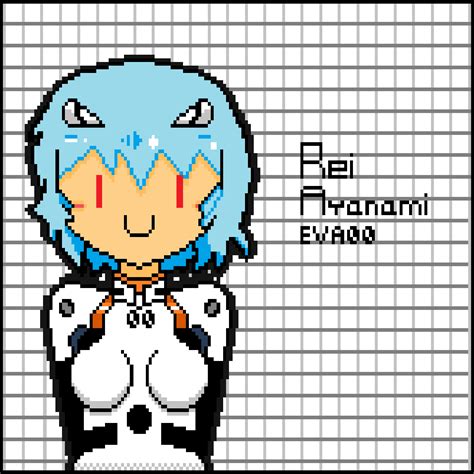 I Made Some Pixel Art Of Rei Ayanami From Neon Genesis Evangelion For A