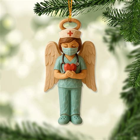 Personalized Nurse Angel Ornament Custom Name Nursing Angel Christmas