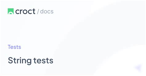 string tests croct documentation