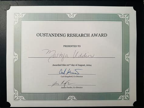I Am Happy To Share That I Have Been Awarded The Outstanding Research Accomplishment Award
