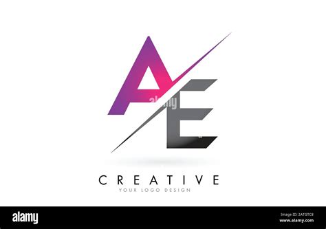 Ae A E Letter Logo With Color Block Design And Creative Cut Creative