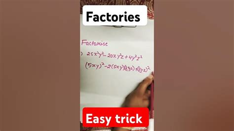 Factories Simple Trick Maths Tips Factorise Education Important