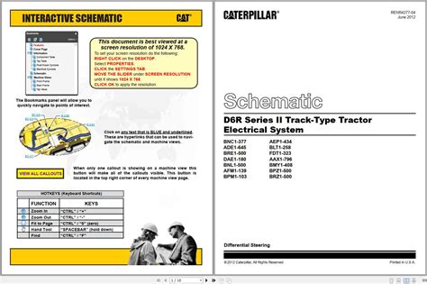 Caterpillar Track Type Tractor D6r2 Bnc Operators Service Manual Schematics