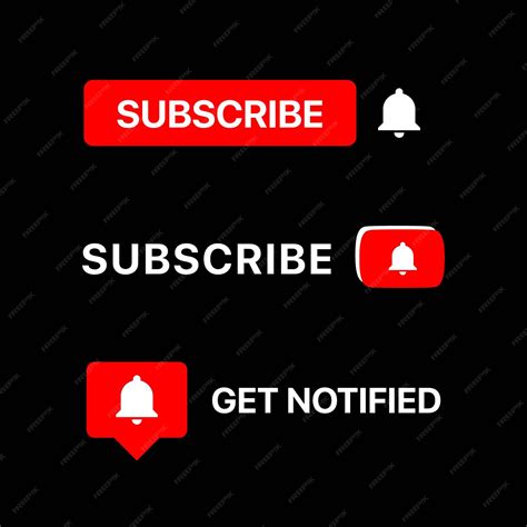 Premium Vector | Youtube subscribe button set youtube lower third youtube bell icon vector ...