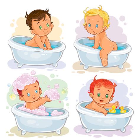 Girls Bath Time Clip Art Illustrations Royalty Free Vector Graphics
