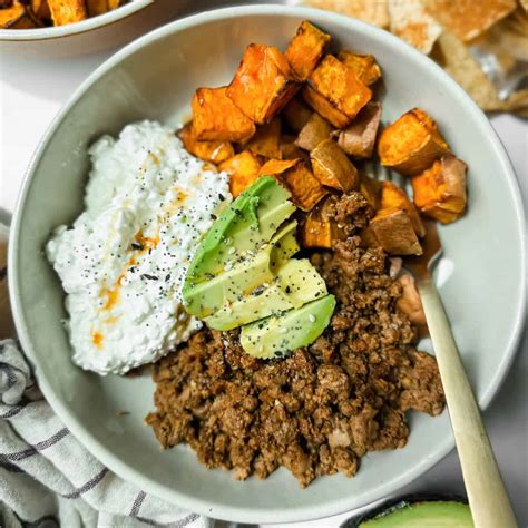 Sweet Potato Hot Honey Ground Beef Bowls Fit Foodie Finds