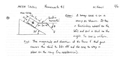 Solved Met Iii Statics Homework 21 Summing Forces And