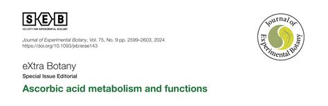 Ascorbic Acid Metabolism And Functions Journal Of Experimental Botany