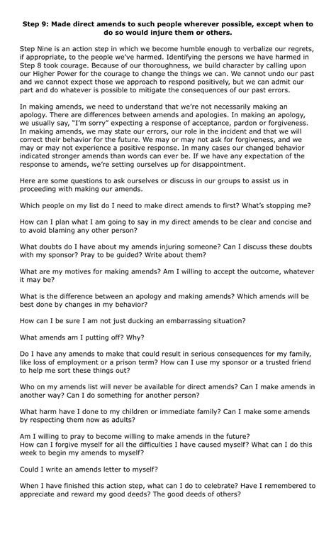 Making Amends Worksheet Printable Word Searches