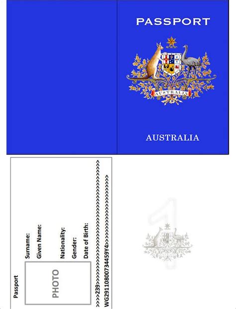 Passport Templates For Printing