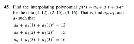 Solved Find The Interpolating Polynomial Chegg