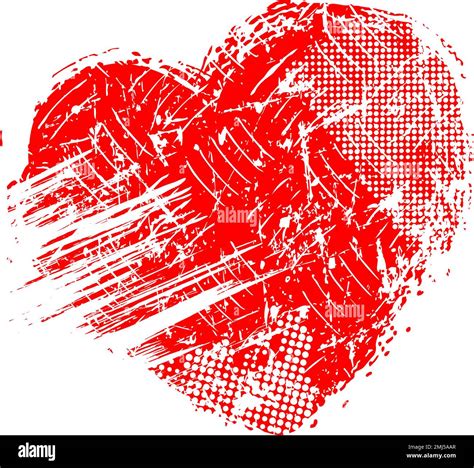 Glitch Distorted Grungy Heart Shape Vector Illustration Love Sign