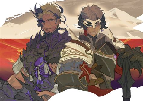 Safebooru 2boys Armor Artist Name Blonde Hair Breastplate Brown Hair