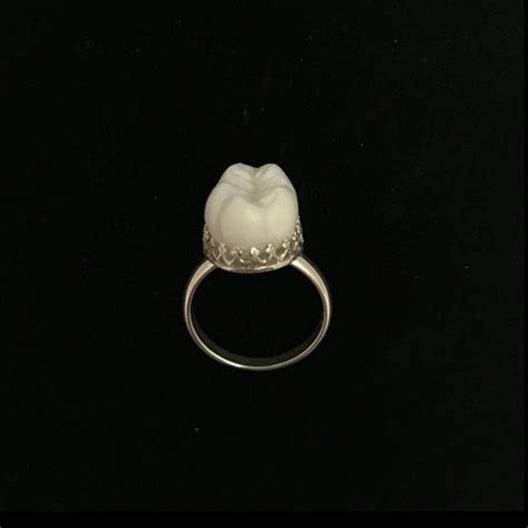 Real Human Tooth Ringhuman Molar In Sterling Silver 12mm Etsy Uk