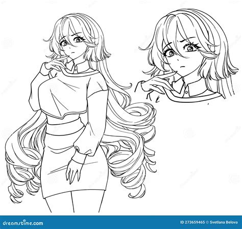 Anime Girl Sketch Full Body