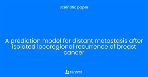 Esiode On Linkedin Scientific Research A Prediction Model For