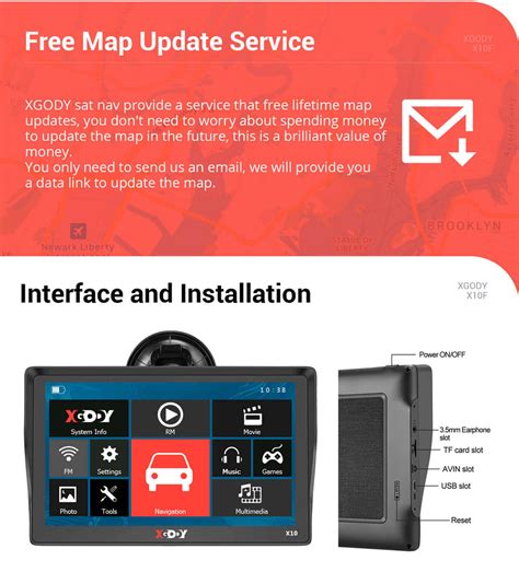 Xgody X10fbt Newly Sat Navigation System 9 Inch Hd Large Screen With