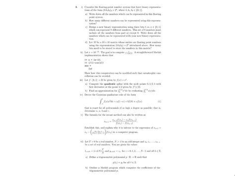 2 I Consider The Floating Point Number System That