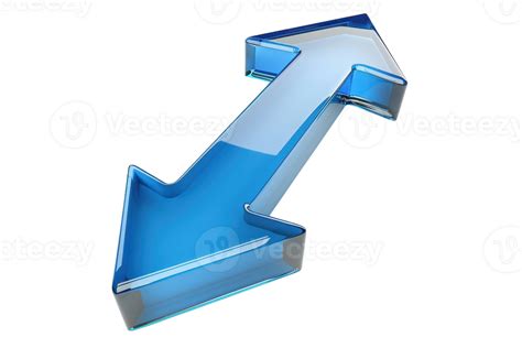 3d Blue Arrow Pointing In Two Directions Symbolizing Growth And Decline Concept For Progress