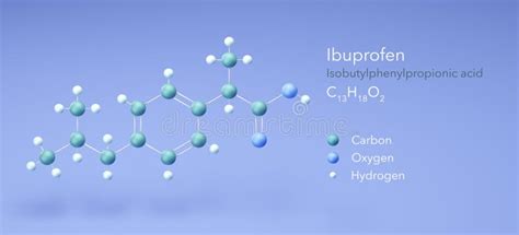 Ibuprofen Isobutylphenylpropionic Acid Molecular Structures 3d Model