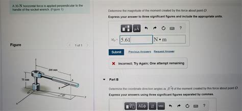 Solved A 30 N Horizontal Force Is Applied Perpendicular To