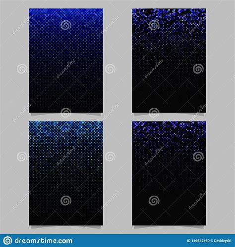 Abstract Diagonal Rounded Square Pattern Background Poster Template Set Stock Vector