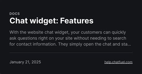 chat widget features