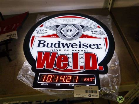 Budweiser Dated Lighted Sign Roller Auctions