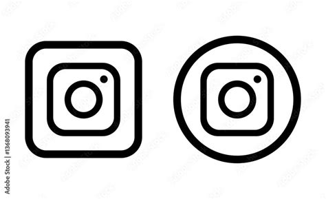 Instagram Logo Icons In Outlined Style Minimalist Social Media Symbols