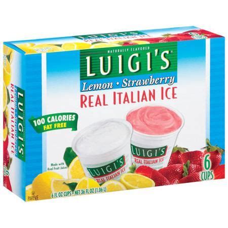 Luigis Lemon And Strawberry Real Italian Ice 6 Fl Oz 6 Count Frozen