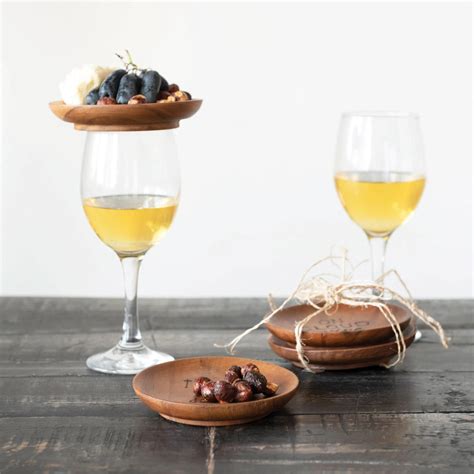Tapas Plates Acacia Wood Set Of 4 Toast And Table