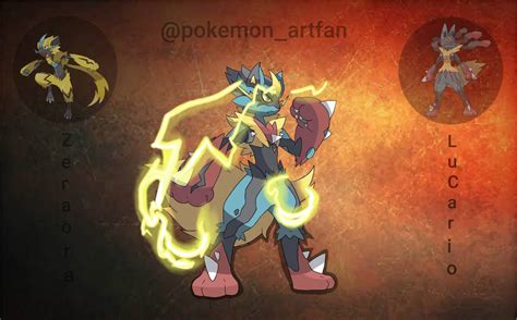 Zeraora Mega Lucario By Pokemonarthybrid On Deviantart
