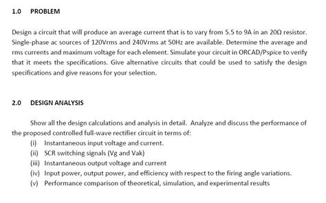 solved design a circuit that will produce an average current