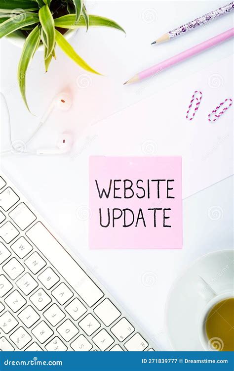 Sign Displaying Website Update Concept Meaning Keeping The Webpage And