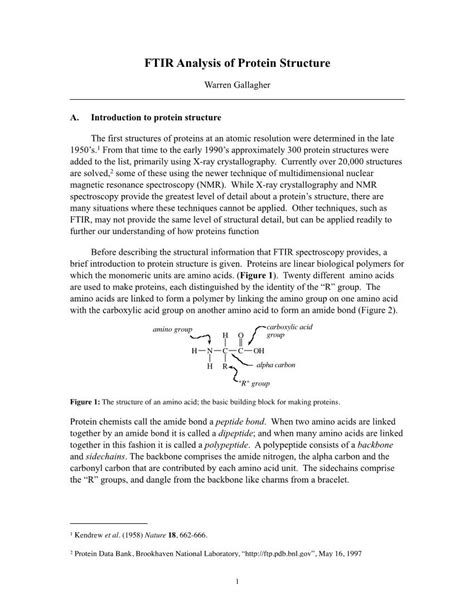 Ftir Analysis Of Protein Structure Docslib