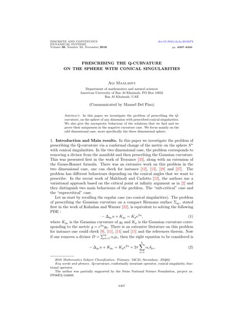 Pdf Prescribing The Q Curvature On The Sphere With Conical Singularities